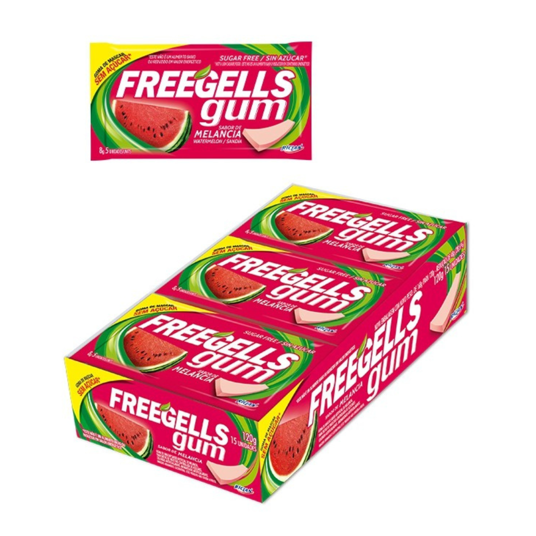 Chicle sin Azúcar sabor Sandía FREEGELLS GUM RICLAN | DimeCuba